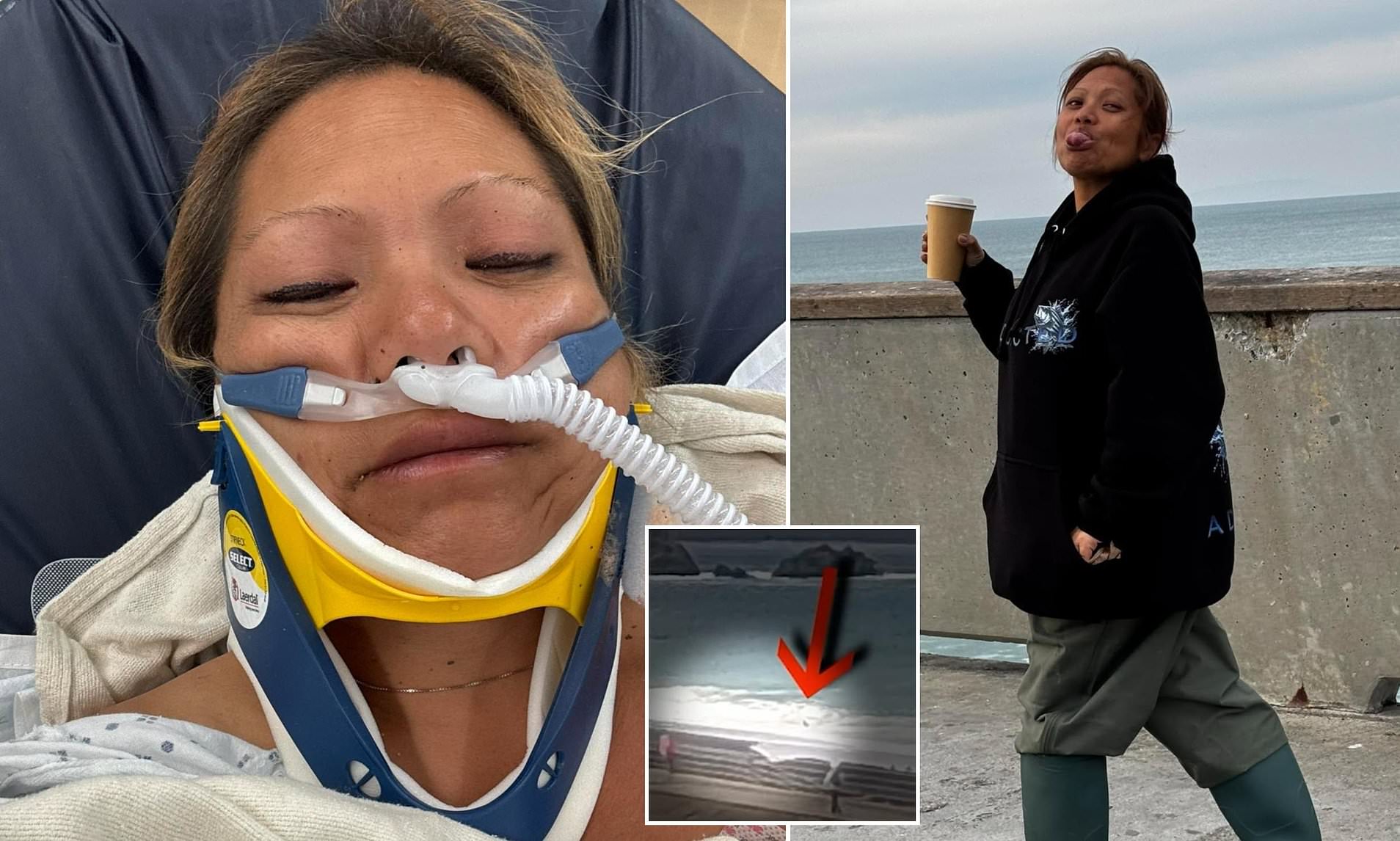 Woman's miracle survival after powerful sneaker wave sweeps her into ...