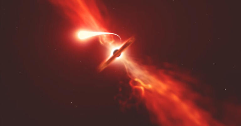 Supermassive black holes seen 'burping' years after devouring unlucky stars