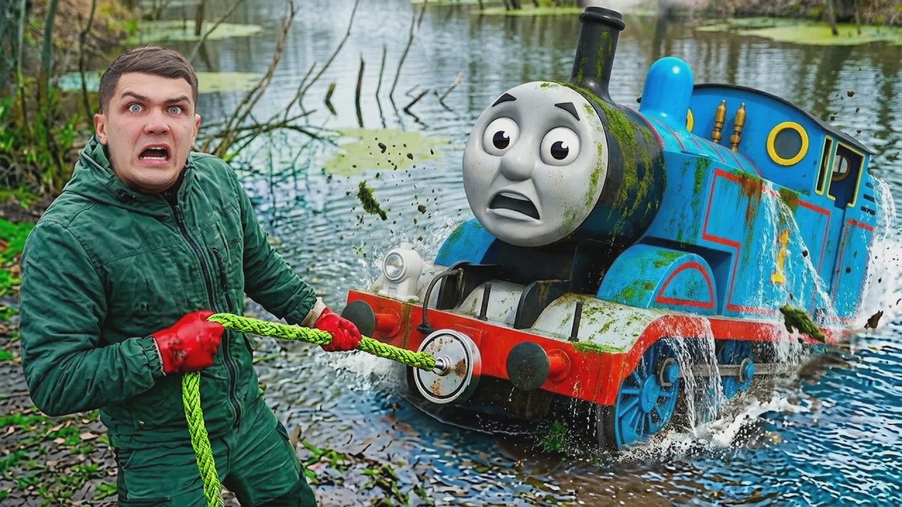 Kami menemukan kereta Thomas di bawah air saat mancing magnet!