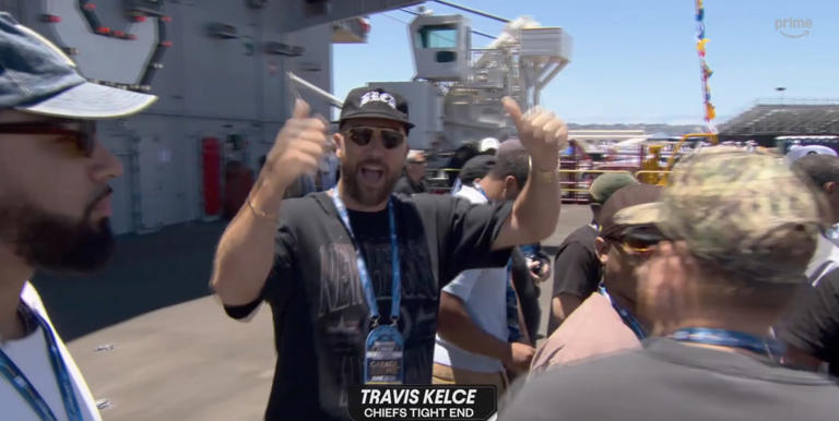 Travis Kelce continues California bachelor party weekend at NASCAR race ...