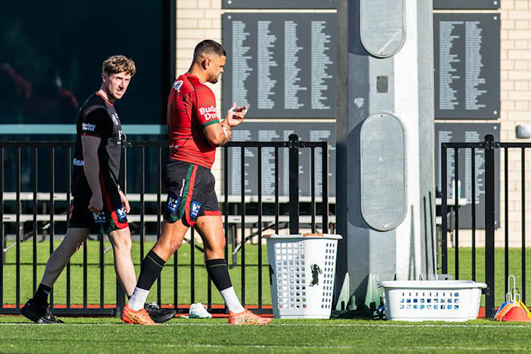 Rabbitohs – and Blues – face anxious wait on Latrell after training ...