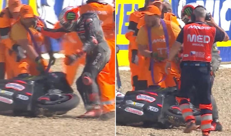 MotoGP star banned after slapping marshal in astonishing scenes at ...