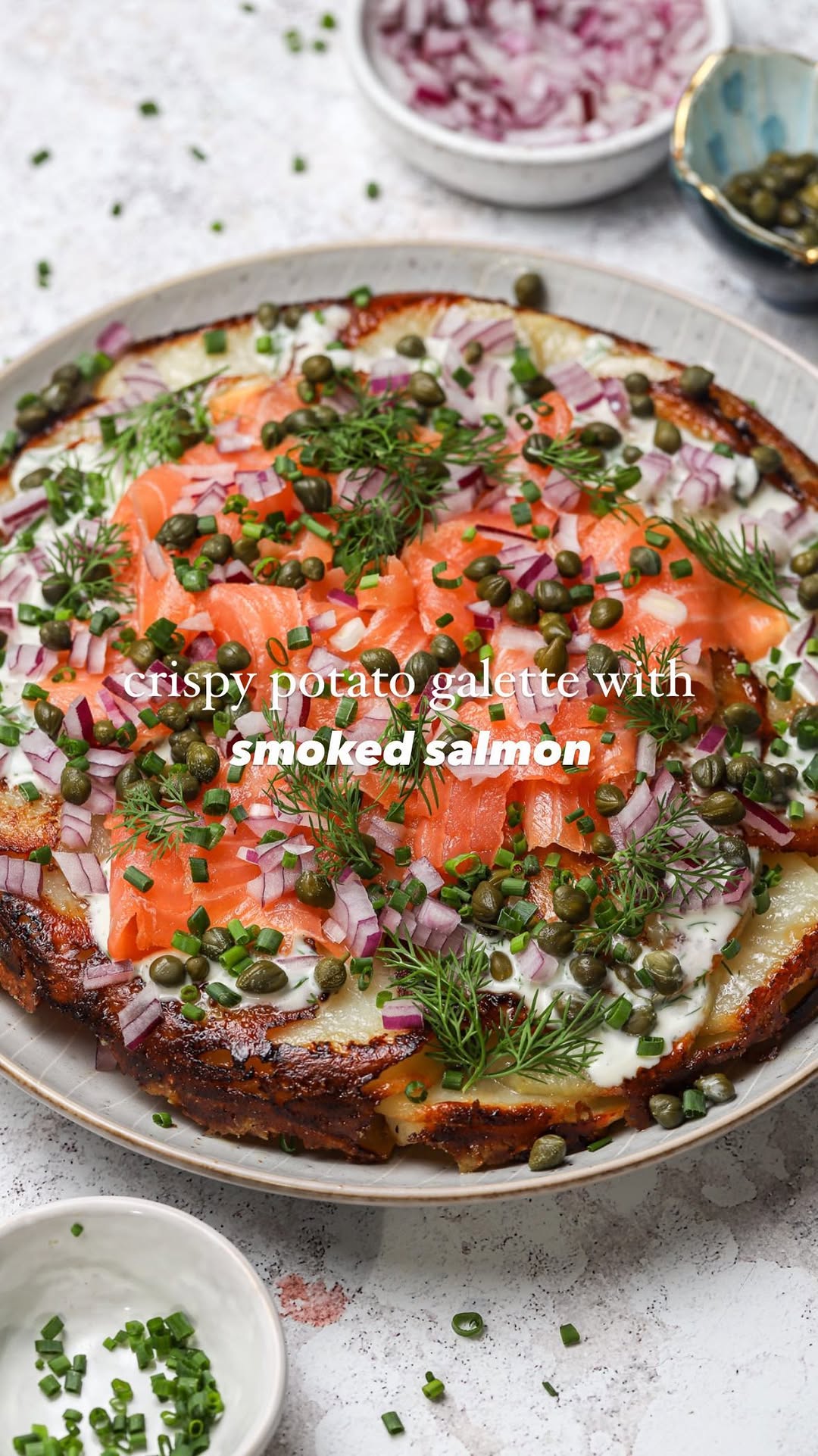 Crispy potato galette with smoked salmon a perfect all-day favorite