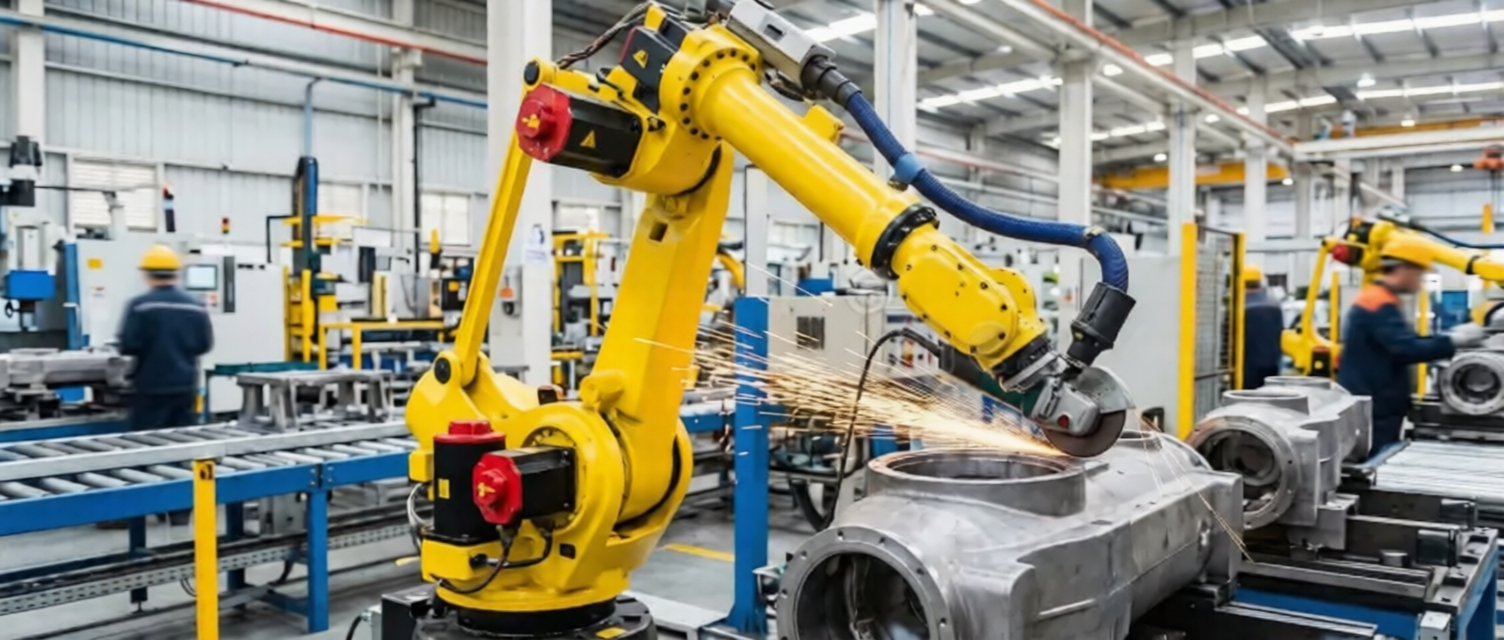 Güdel pushes mobile robot axes for large-part grinding cells