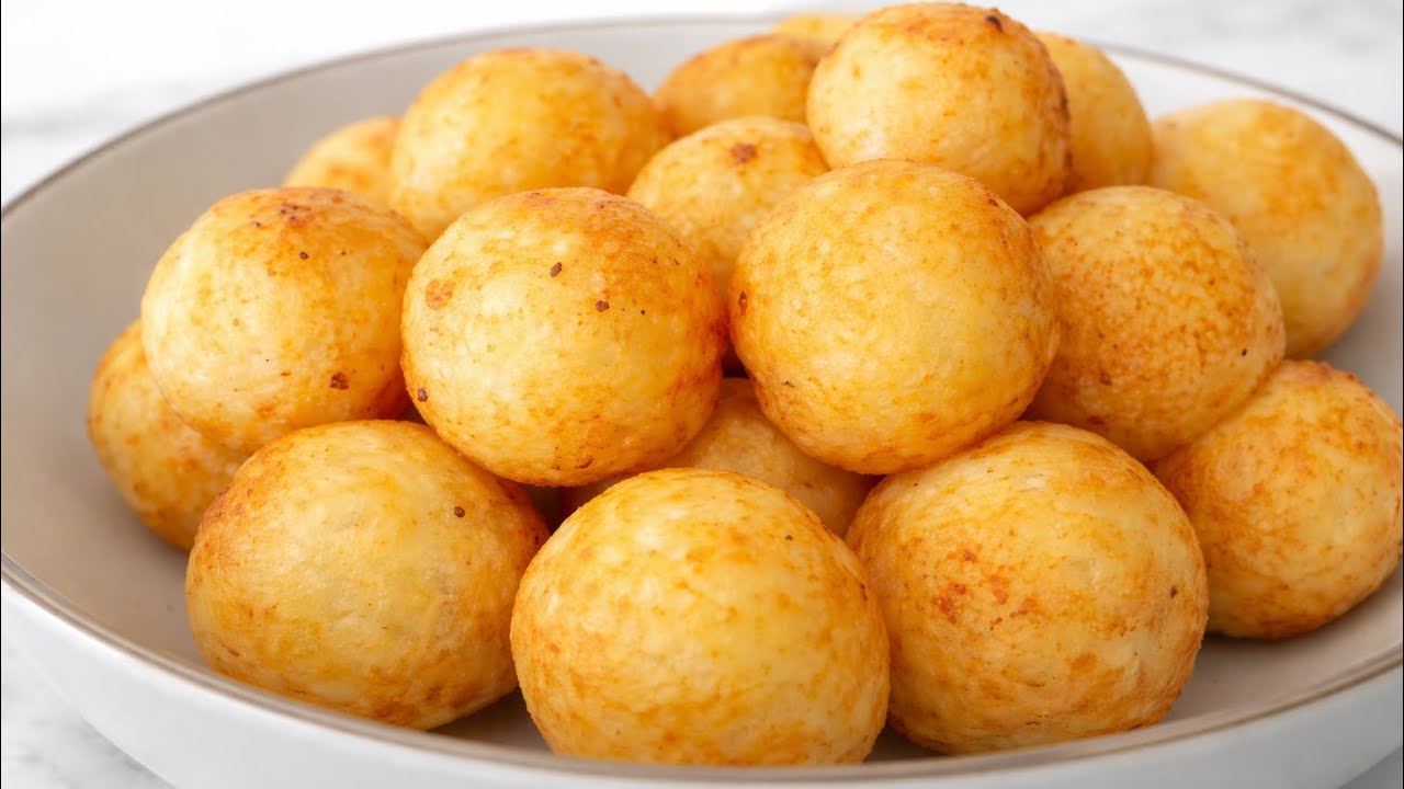 Golden Crispy Potato Balls Soft Inside