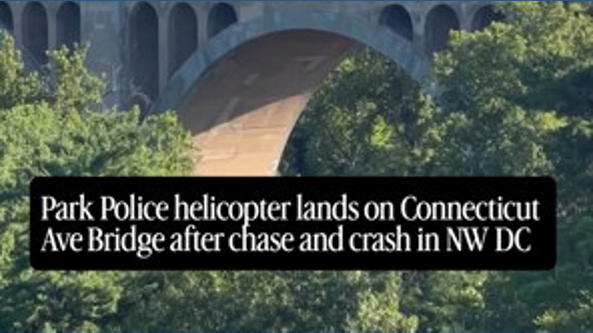 Police helicopter lands on bridge after deadly crash