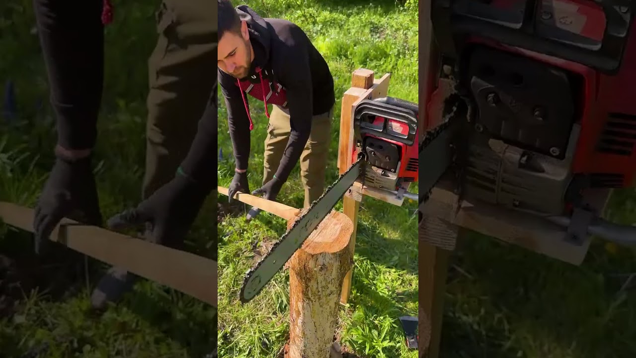 Vertical chainsaw hack for lumber