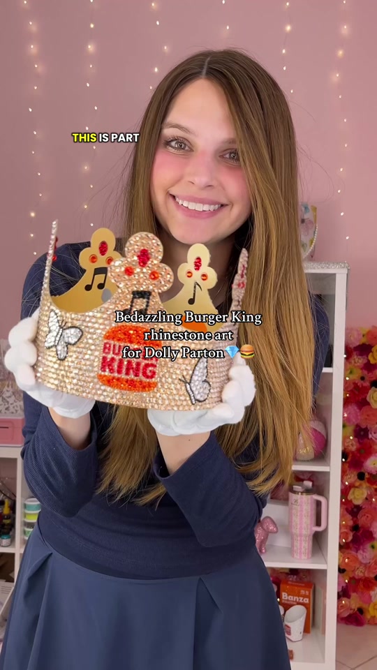 Dolly Parton inspired bedazzled Burger King crown