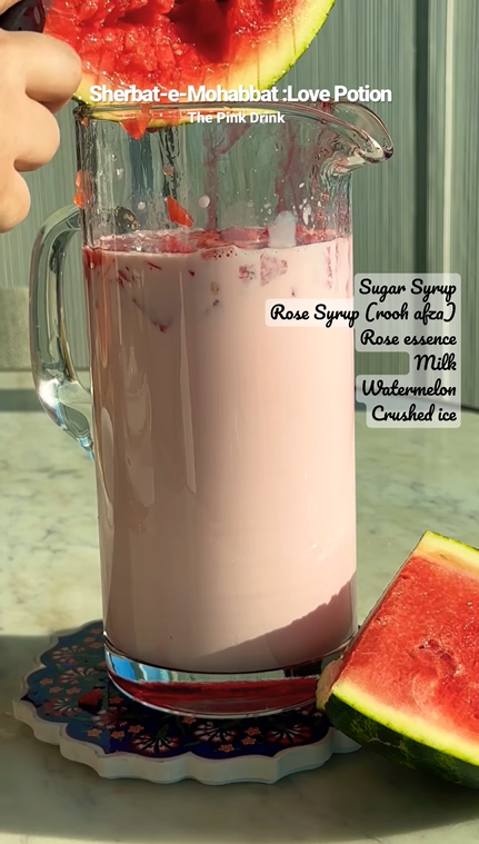 Pink rose milkshake 🌸🥤 Easy & refreshing Ramadan drink recipe 😋