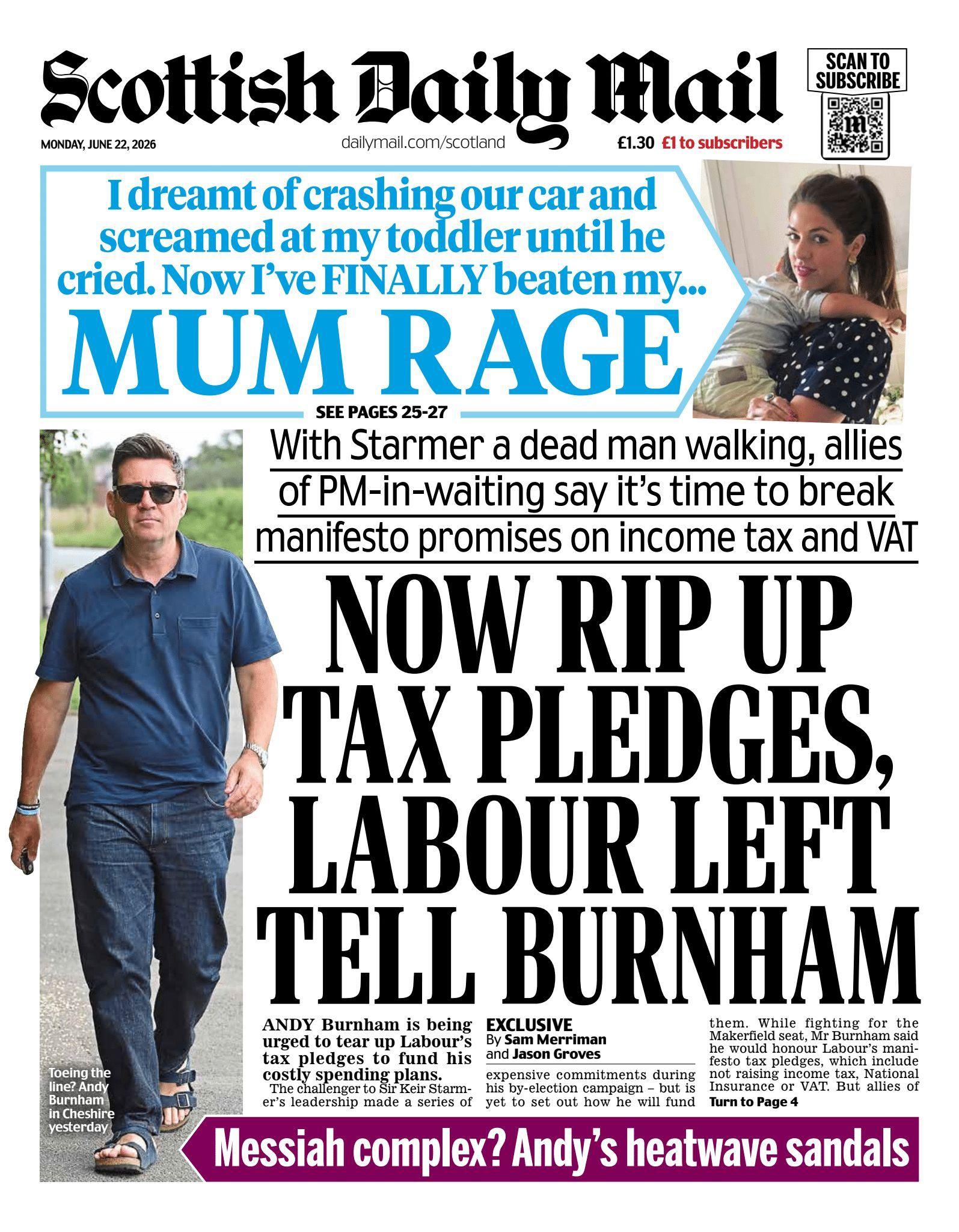 Scotland's papers: Starmer 'poised to quit' ahead of Burnham 'coronation'