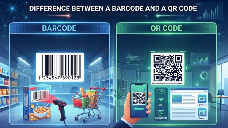 Difference between a barcode and a QR code