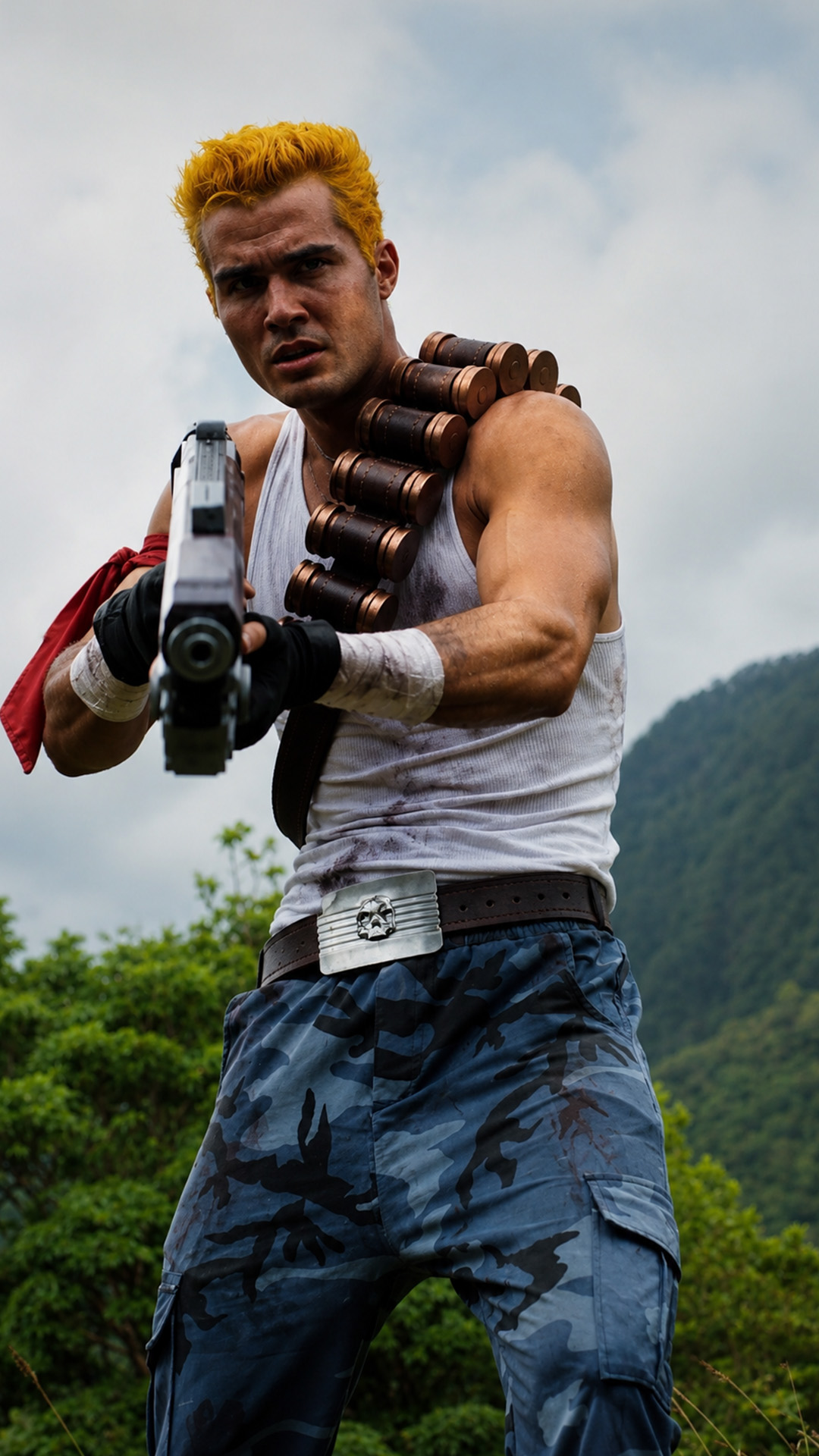 A live action scene inspired by Contra Returns