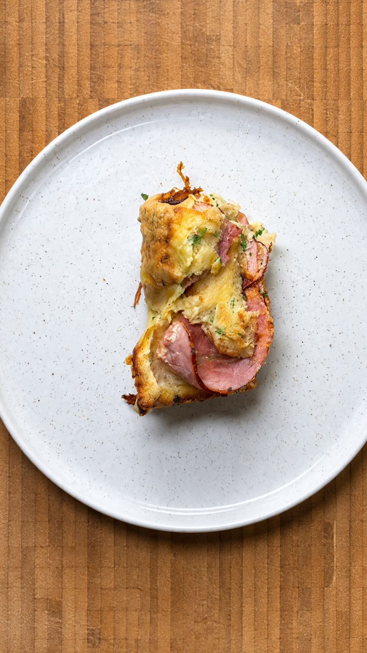 Weird British recipe: Ham Marmite bread and butter pudding test