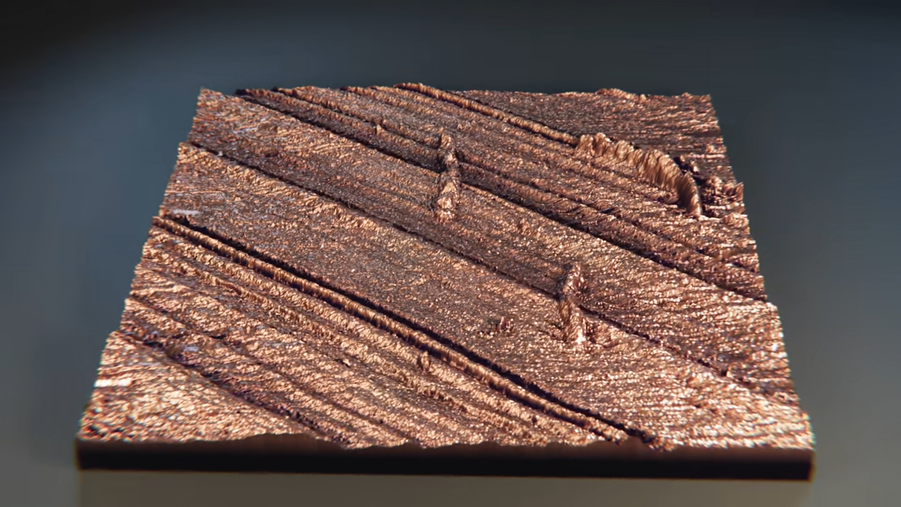 Diamond cutting a mirror close-up — surprisingly satisfying