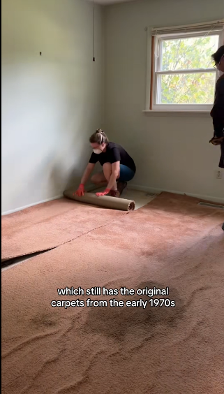 Removing carpet to make way for a home transformation