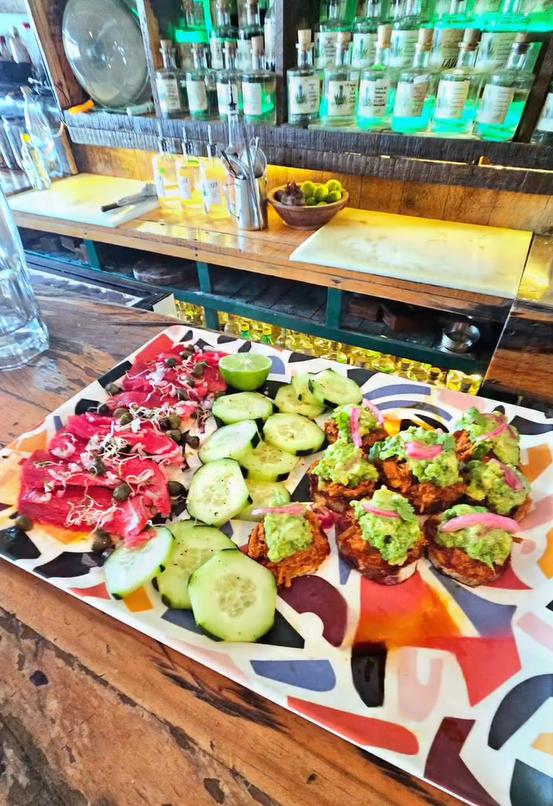 Tuna aguachile ahi tuna carpaccio and sweet potato sliders gourmet ...