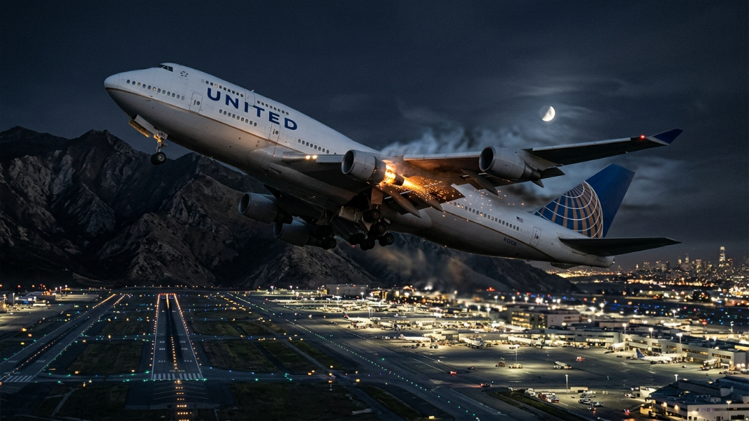United 863 lost an engine and nearly hit San Bruno Mountain