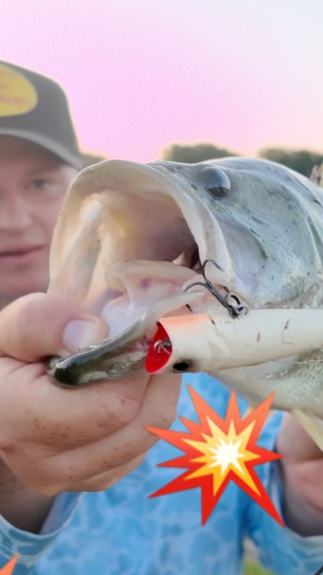 POW! Huge topwater explosion on this popper