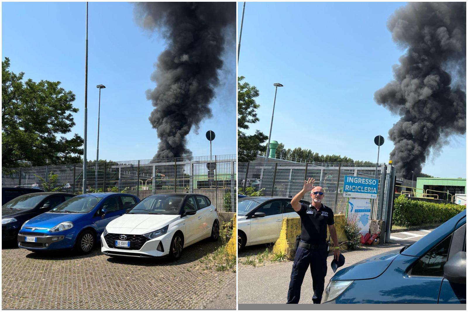 Incendio alla ricicleria Amsa di Baggio: fiamme e fumo nero, la ...