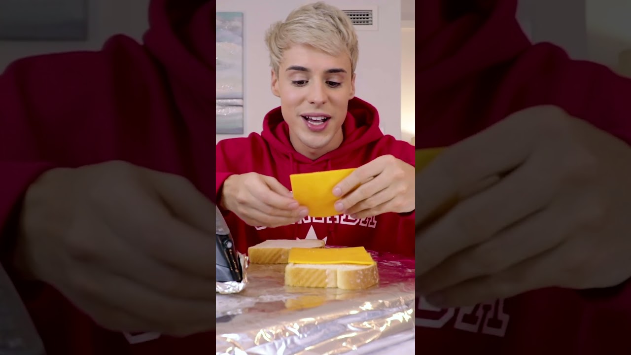 Resourceful traveler grills classic cheese sandwich inside budget hotel ...