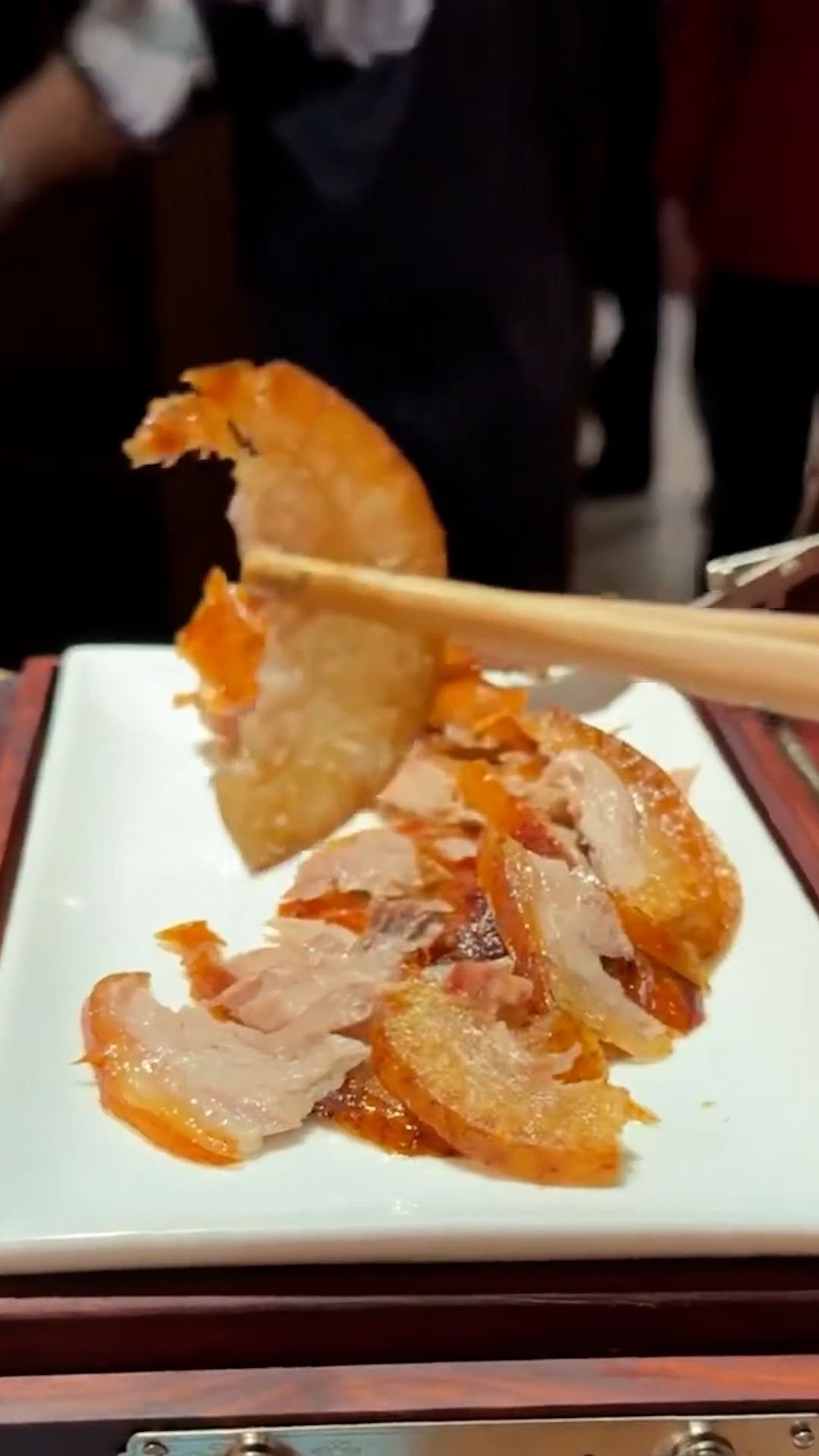 The excitement of an authentic fancy Peking duck feast
