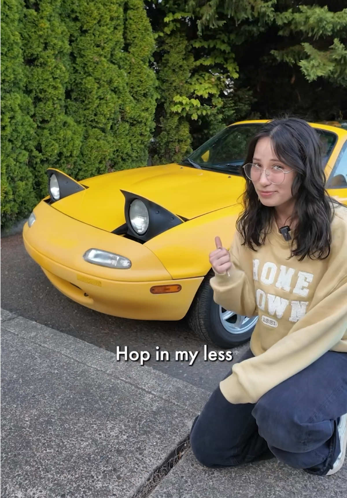 Taking a quick snack break in my slightly-less-broken Miata in the ...
