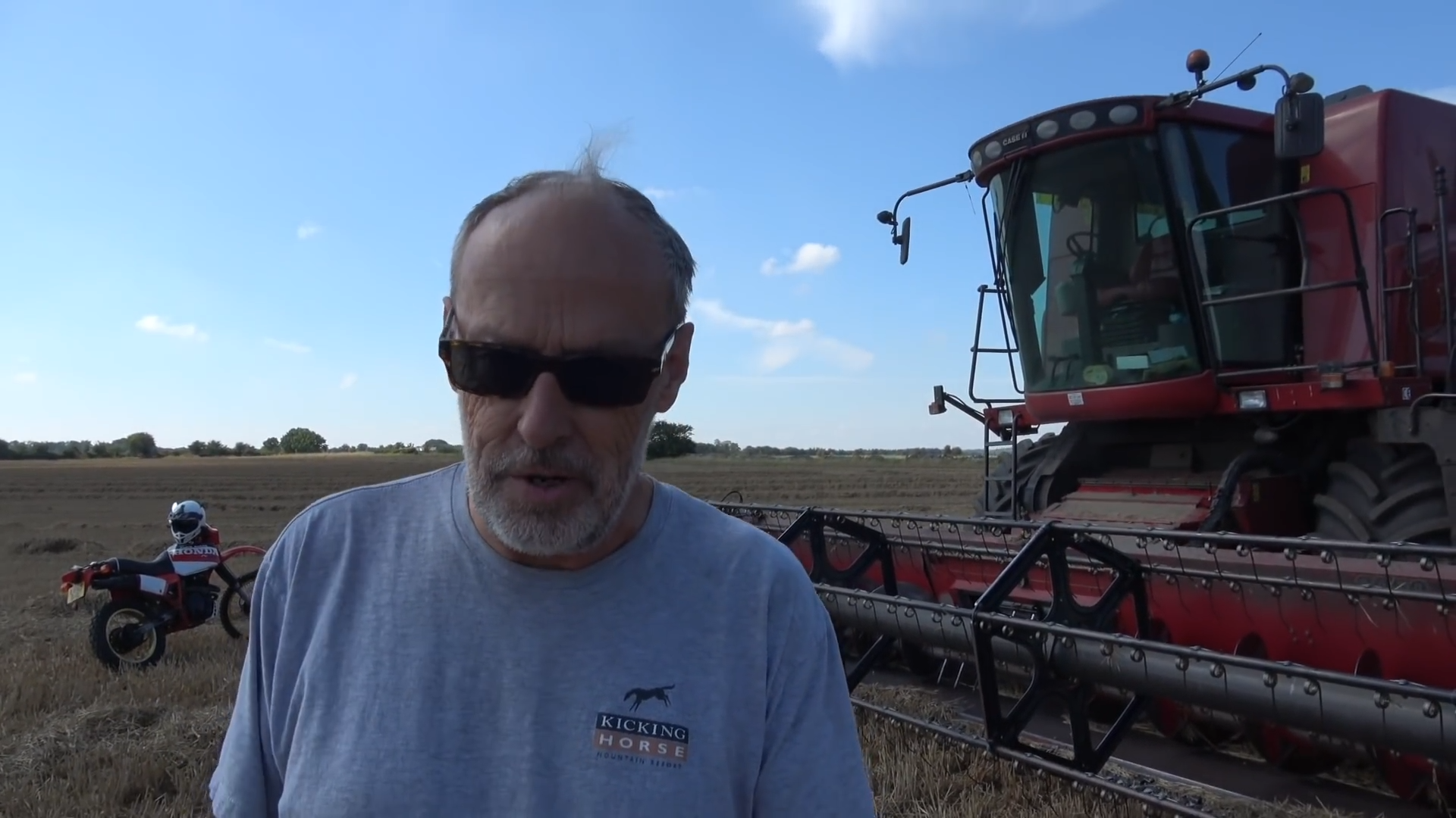 Can this combine harvester survive the unexpected obstacle?