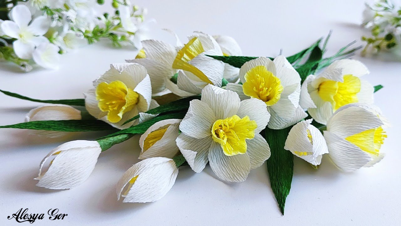 How to make paper daffodils step by step master class
