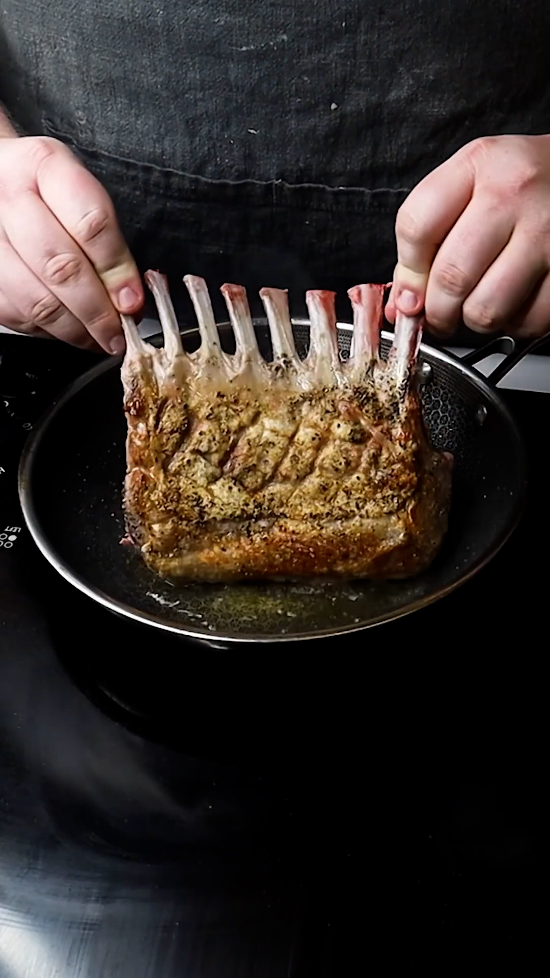 Herb-crusted lamb rack preview
