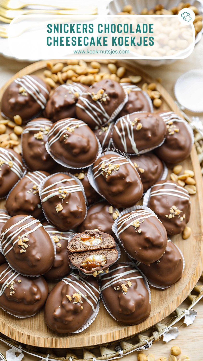 Makkelijk recept voor Snickers chocolade cheesecake koekjes