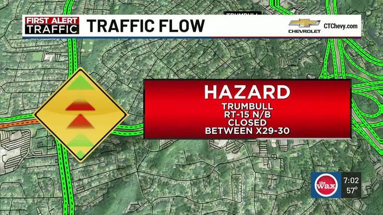Vehicle fire closes part of Route 15 in Trumbull