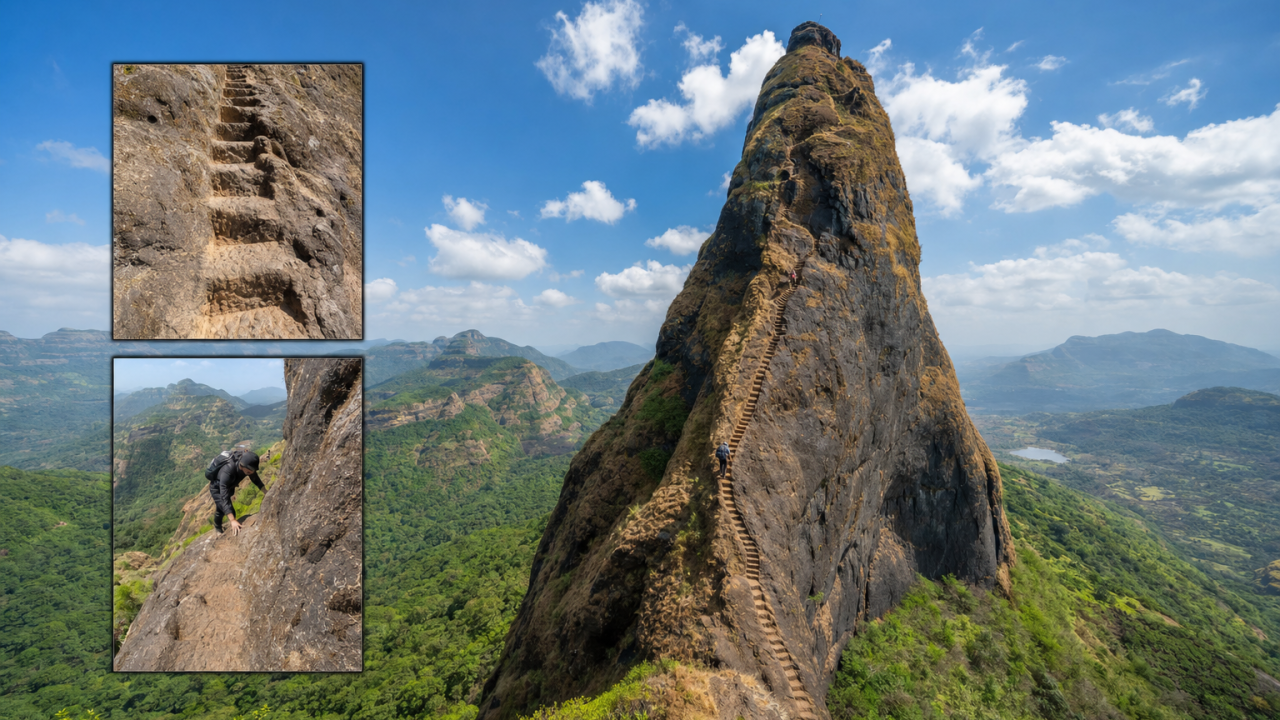 6th century BC Buddhist steps cut into India's most dangerous peak