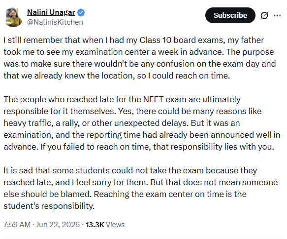 NEET re-test: NTA got second chance. Students late by 2 minutes got none