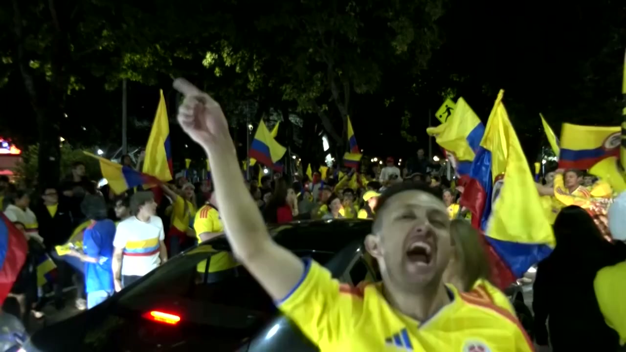 Supporters cheer right-wing Colombian candidate's preliminary win