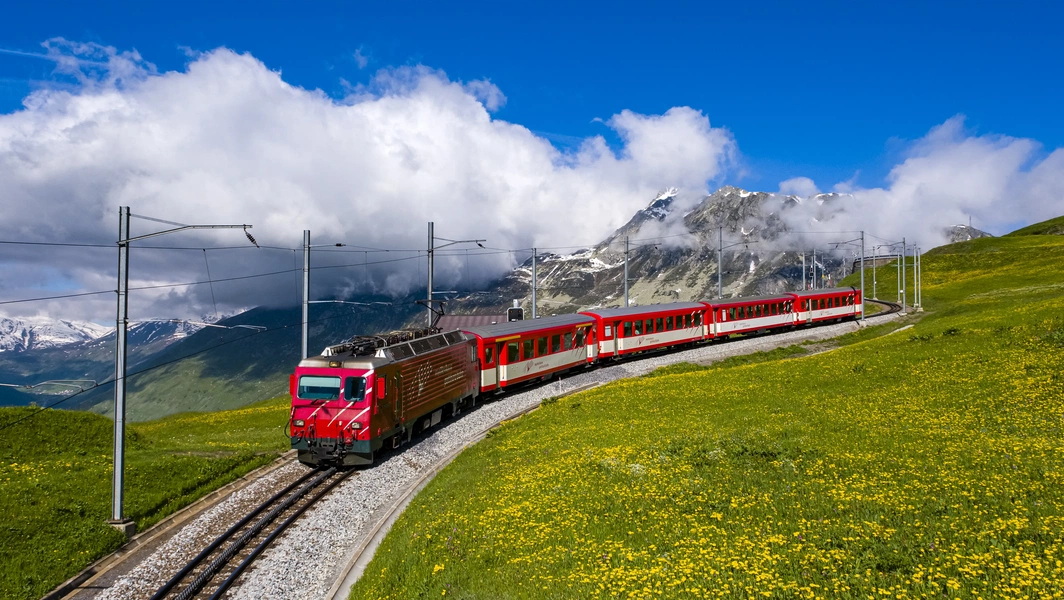 Scenic train journeys across the Swiss Alps