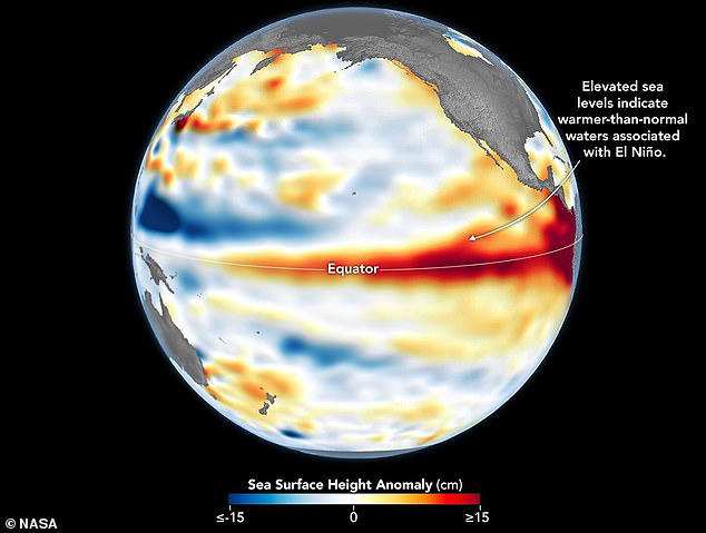 Super El Niño is underway: NASA map confirms warmer-than-normal water ...
