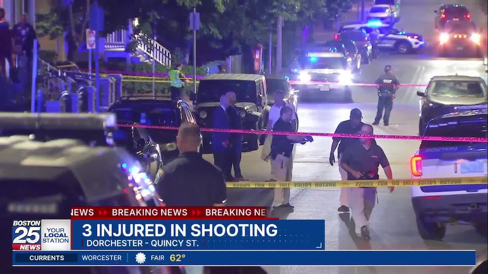 Three people wounded in shooting in Boston's Dorchester neighborhood
