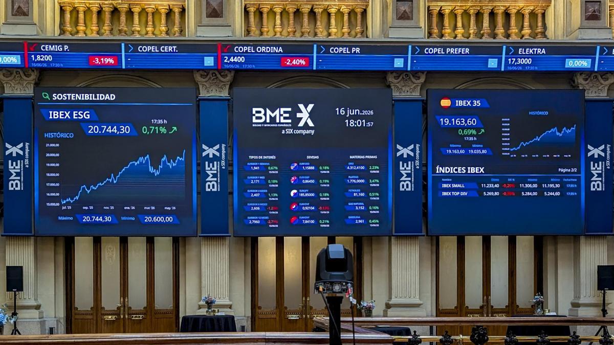 El Ibex roza los 19.400 puntos con el petróleo por debajo de los 80 dólares