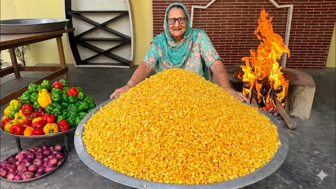 Everyone gathered for granny's crispy corn recipe