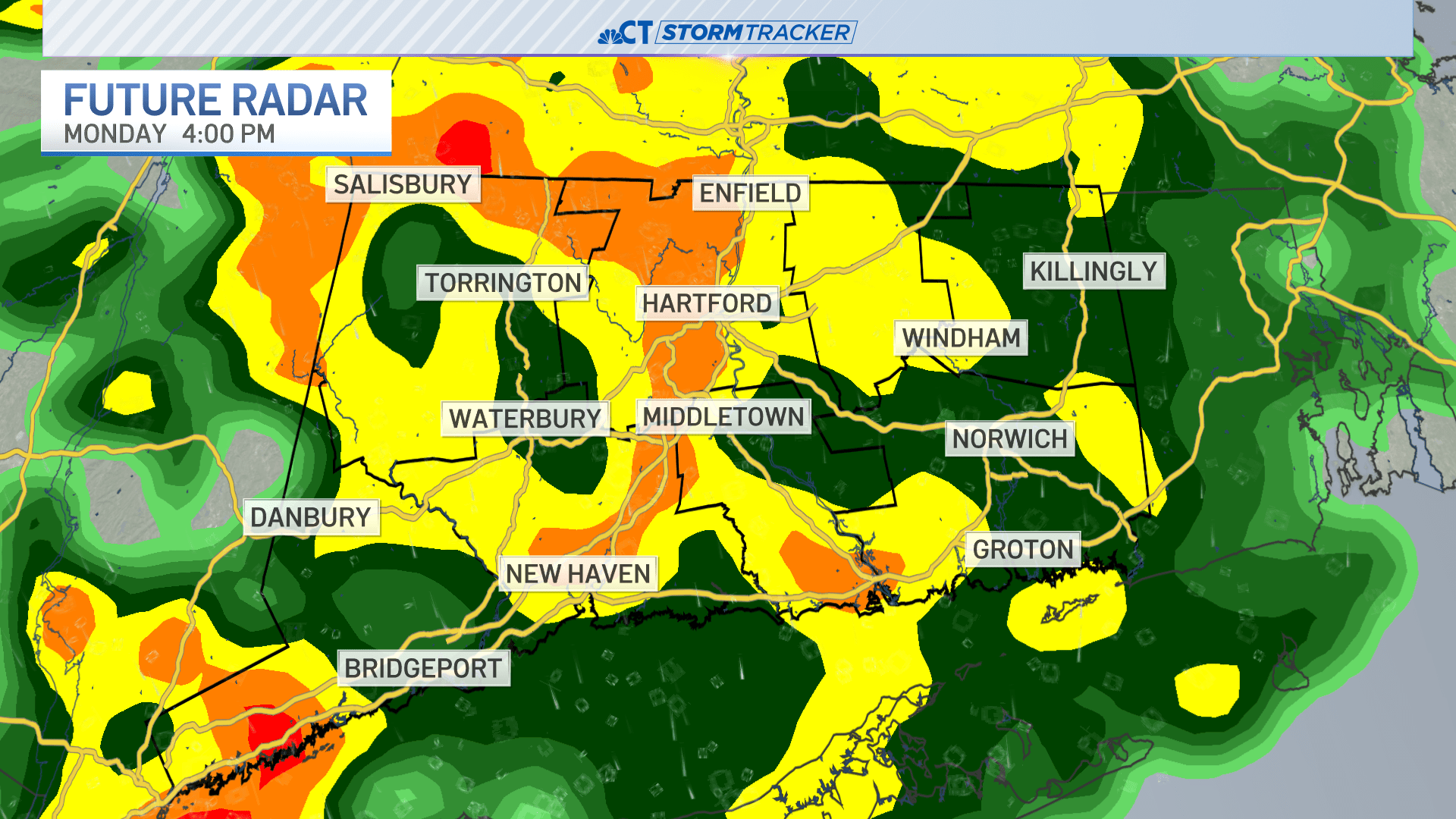 Heavy rain develops by Monday afternoon and evening