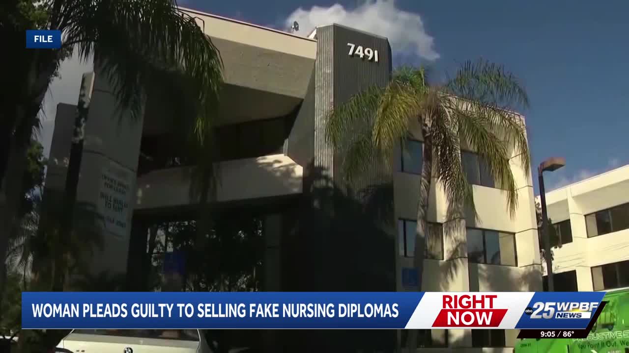 Florida woman pleads guilty to selling fake nursing diplomas