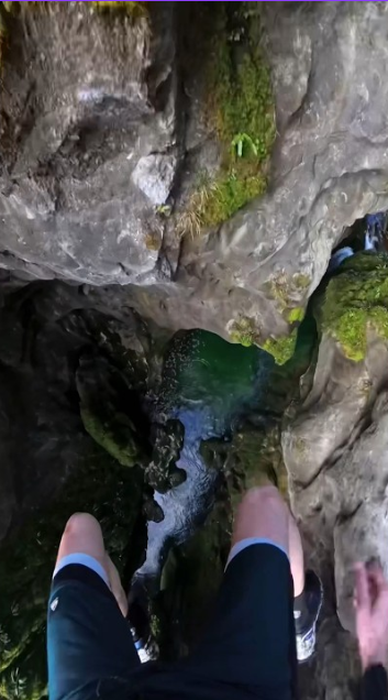 25m cliff jump with zero margin for error