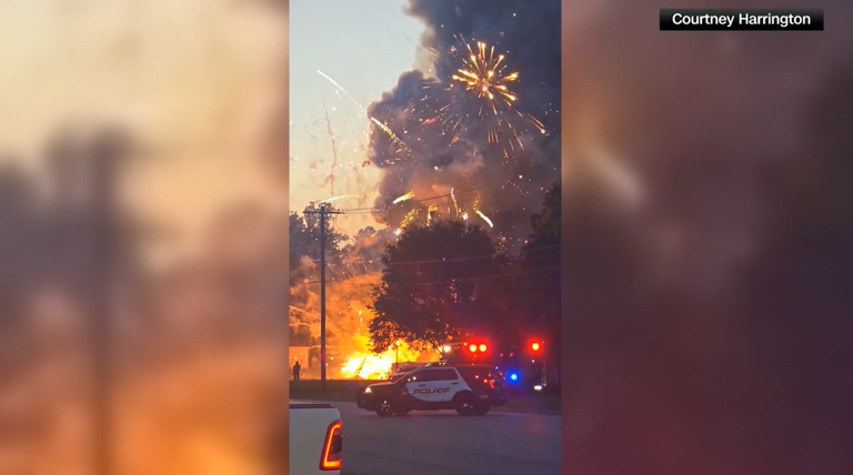 Watch: Fireworks shoot everywhere after Oklahoma stand catches fire