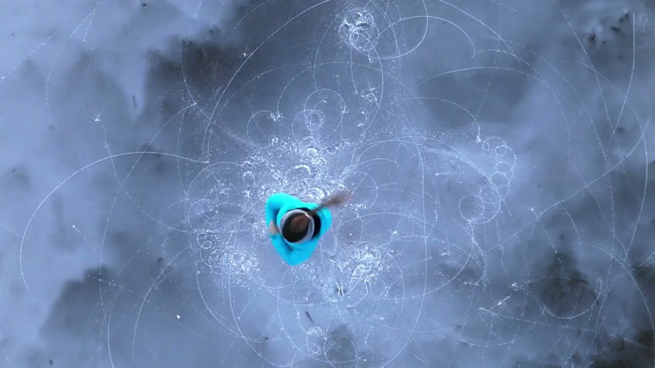 Glacial ballet: Drone footage reveals ice skating magic