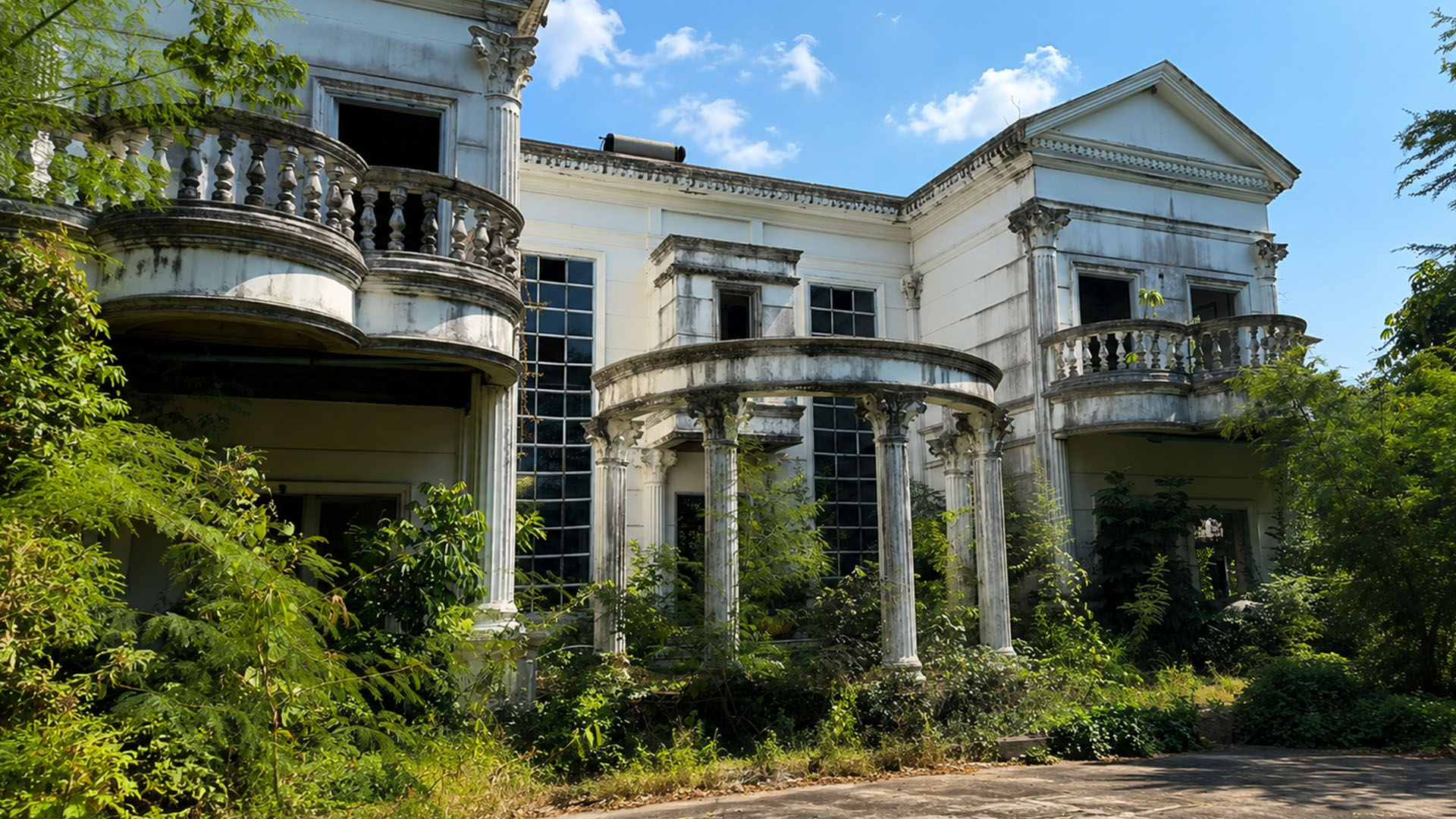 The abandoned White House mansion with swimming pool, marble floors ...
