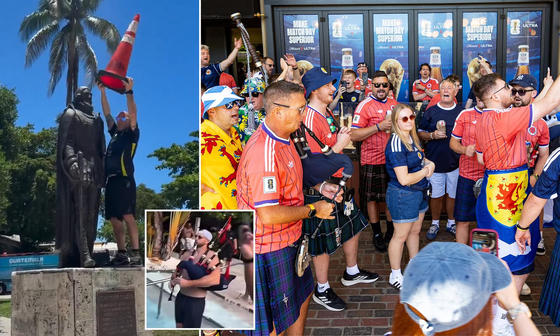 Miami police crack down on rowdy Scotland World Cup fans and their ...