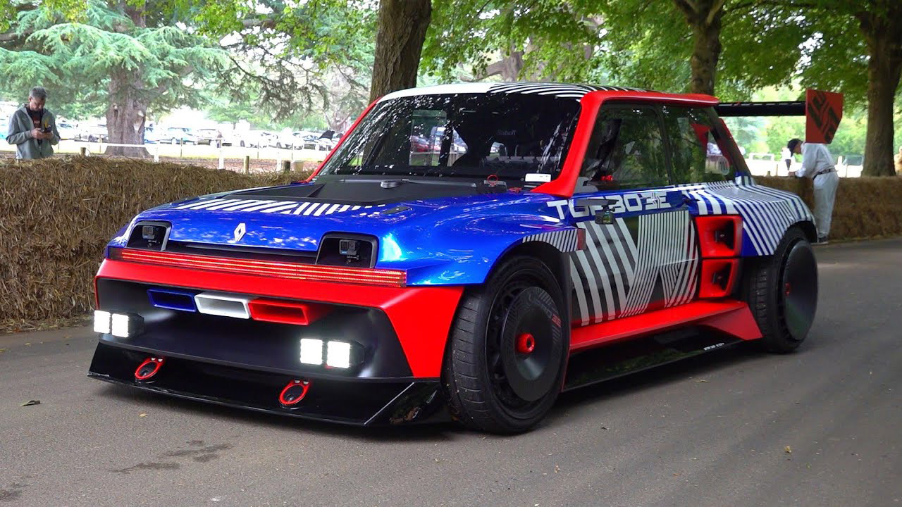 380HP Renault R5 Turbo 3E accelerates hard at Goodwood