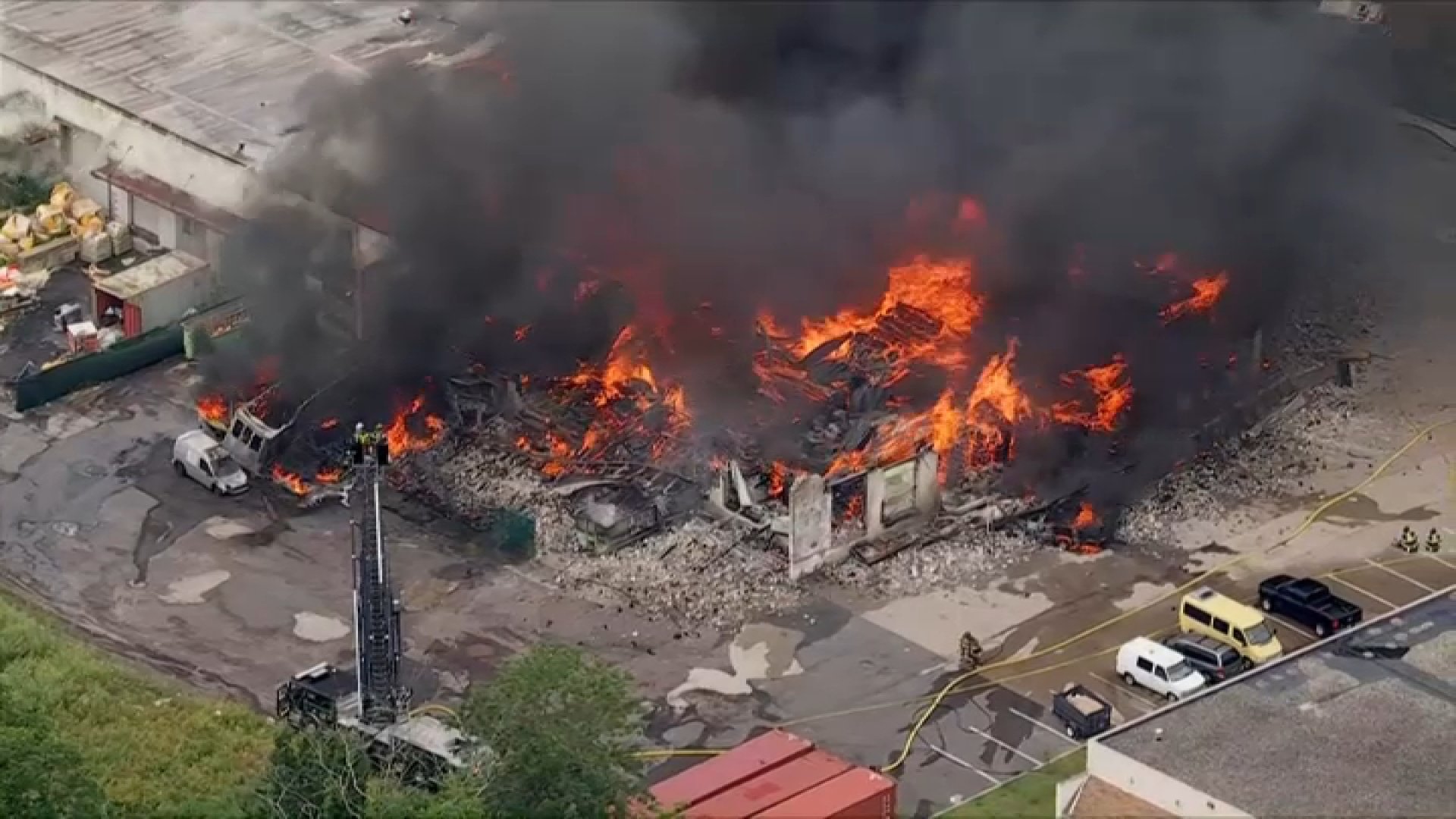 Live: Black smoke fills skies during fire at MONTCO playground ...