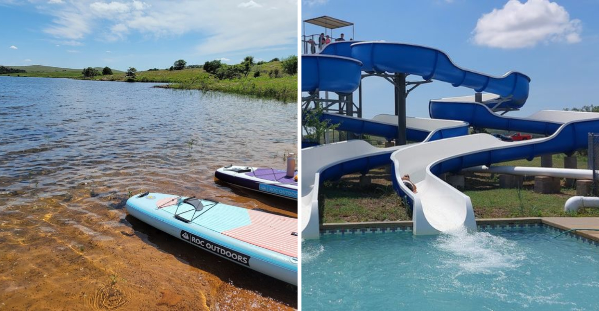 This Oklahoma lake on a military base comes with a beach, cabins, and a ...