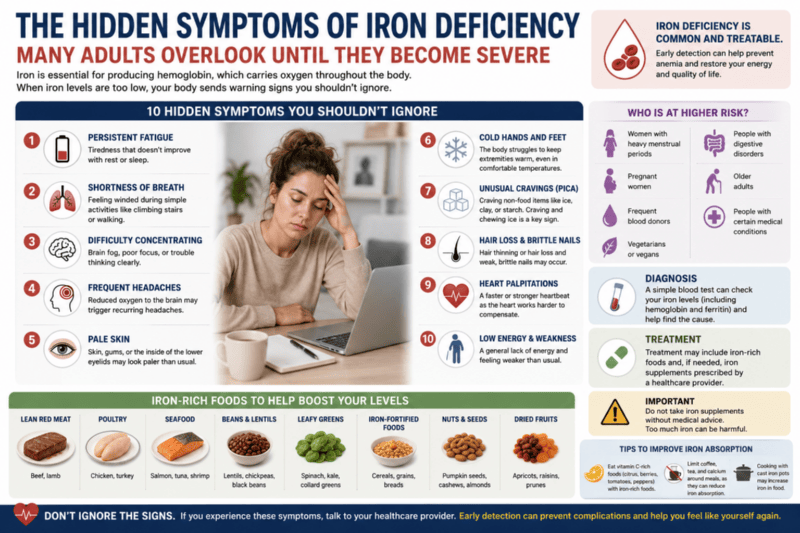 The hidden symptoms of iron deficiency many adults overlook until they ...